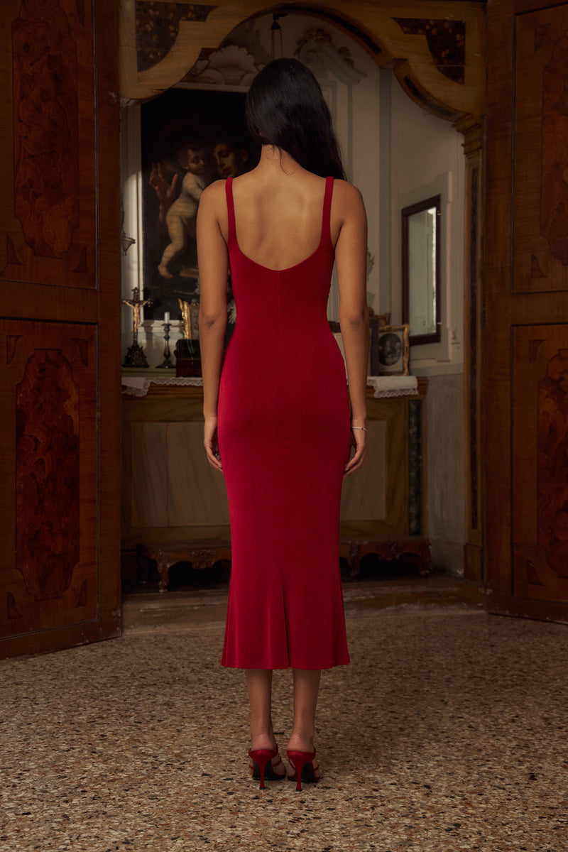 Naomi Supermodel Dress Scarlet - Mirror Palais
