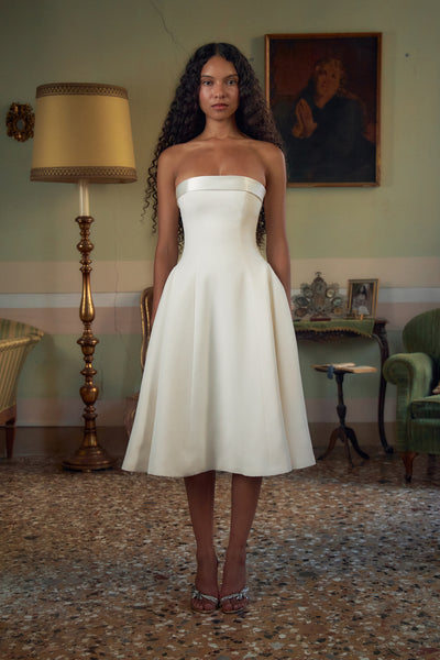 Strapless Opera Lady Length Dress Pearl - Mirror Palais