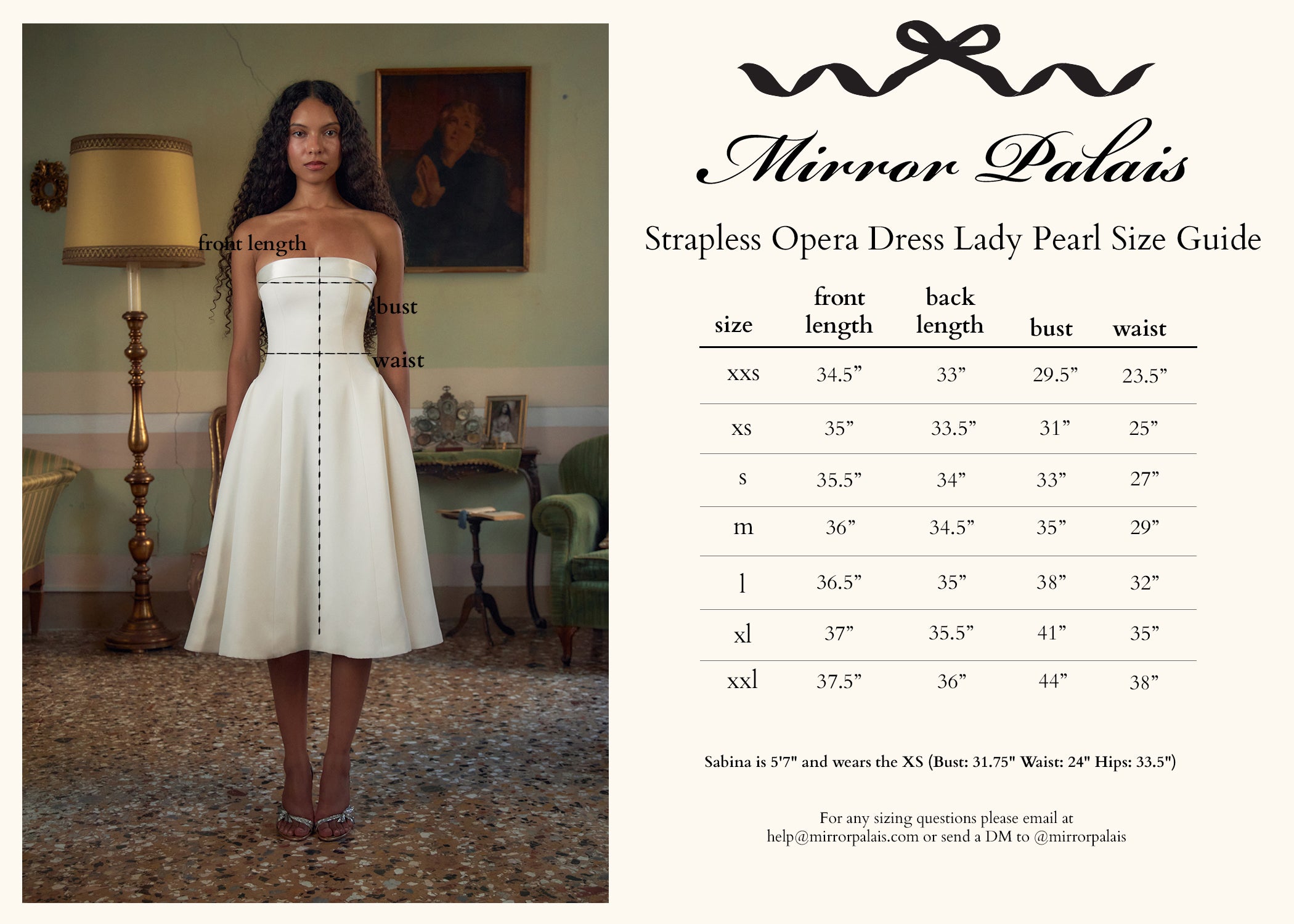 Strapless Opera Lady Length Dress Pearl - Mirror Palais